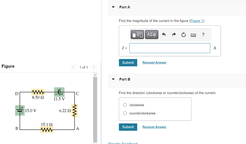 Solved Find the magnitude of the current in the figure Part | Chegg.com
