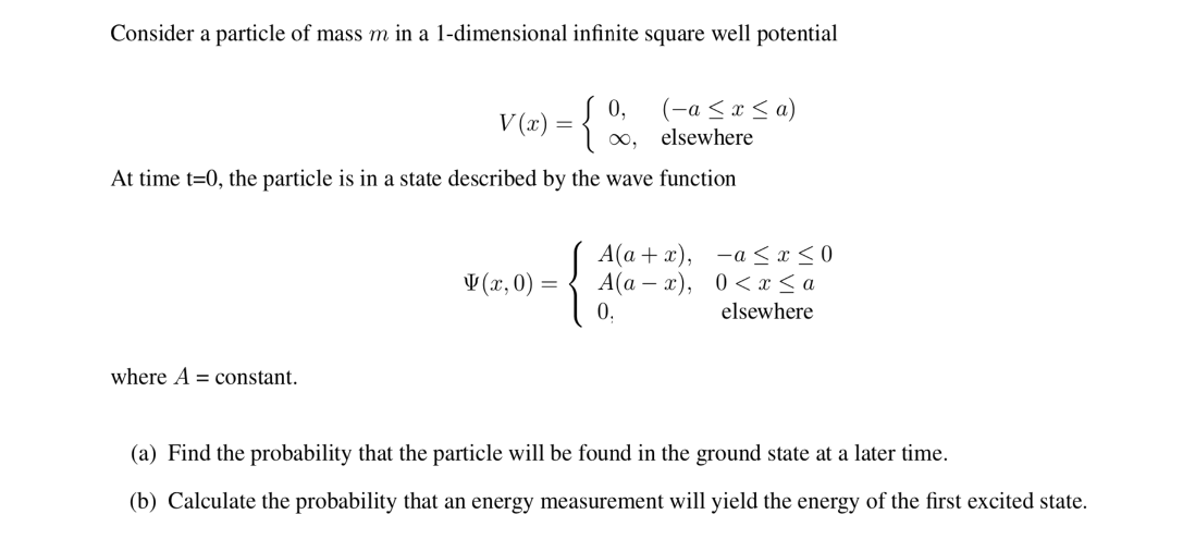 Solved Consider A Particle Of Mass M In A 1 Dimensional