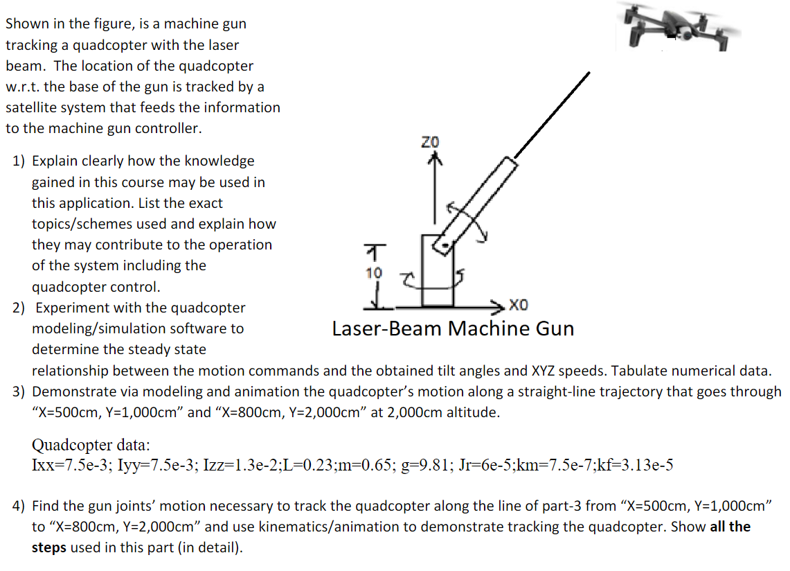 Shown in the figure, is a machine gun tracking a | Chegg.com