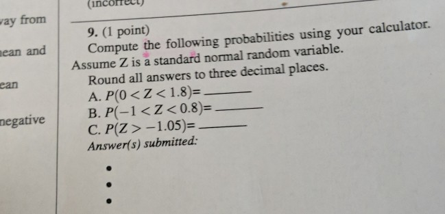 Solved compute the following probabilities using your | Chegg.com