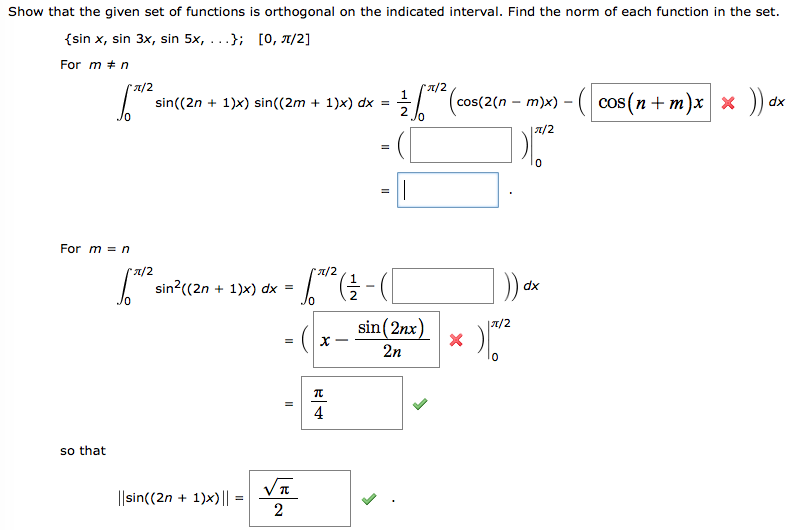 Solved Show That The Given Set Of Functions Is Orthogonal On