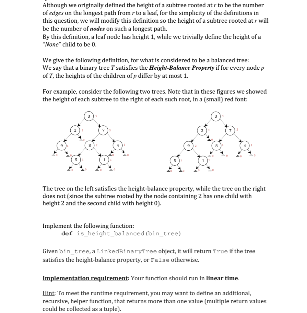 Solved Although we originally defined the height of a | Chegg.com