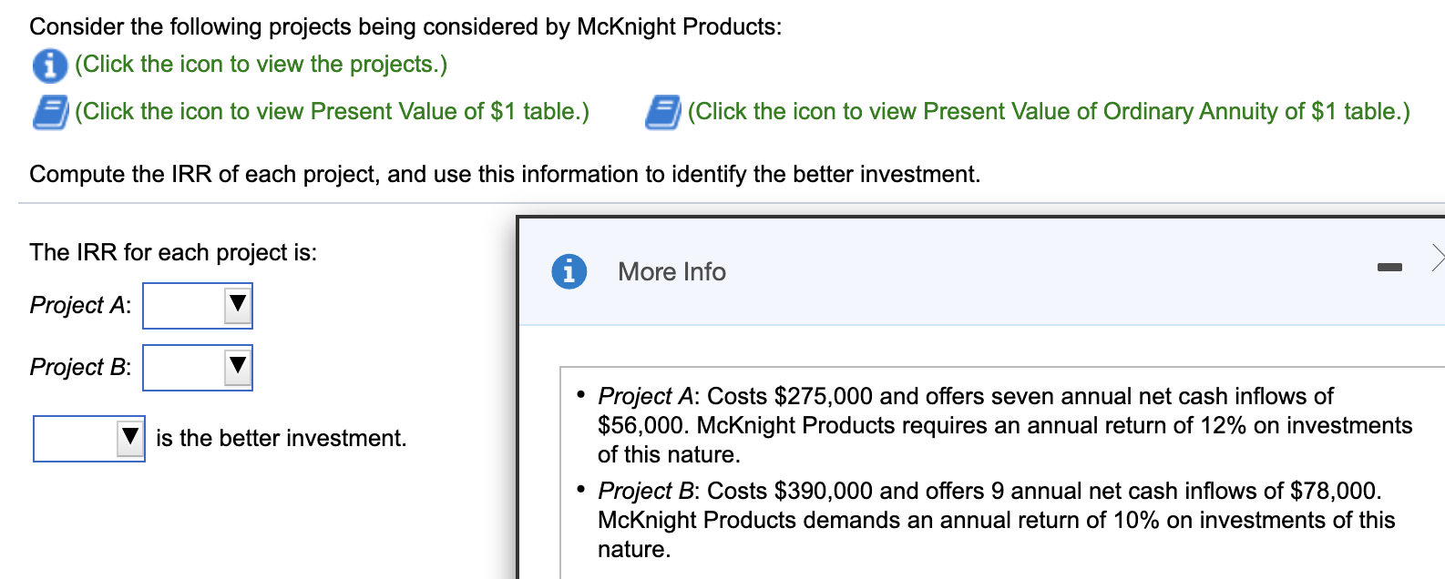 Solved Consider the following projects being considered by | Chegg.com