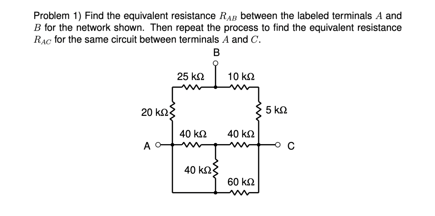 Solved Problem 1) Find the equivalent resistance RAB between | Chegg.com