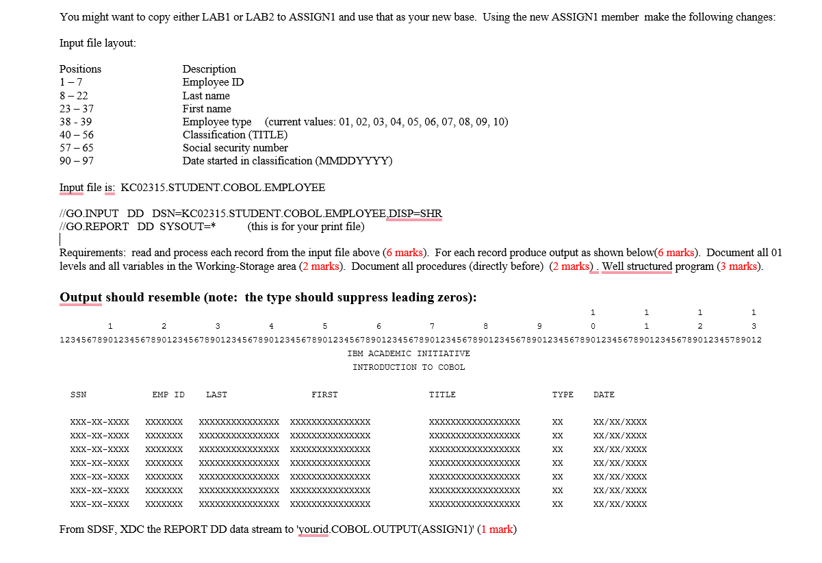 You might want to copy either LAB1 or LAB2 to ASSIGN1 | Chegg.com