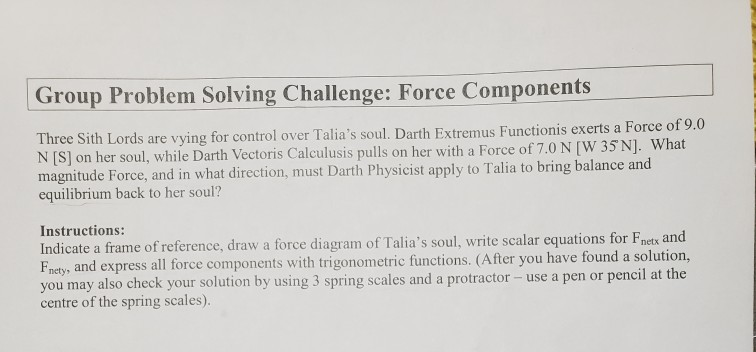 Solved Group Problem Solving Challenge: Force Components | Chegg.com