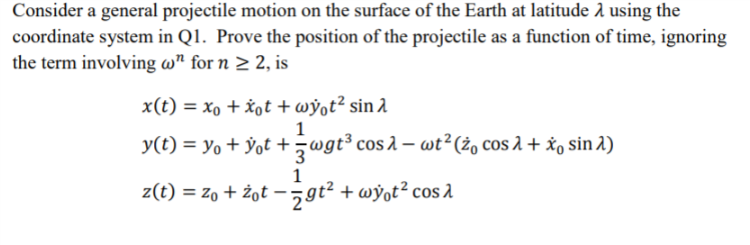 Solved Consider a general projectile motion on the surface | Chegg.com