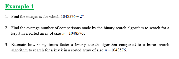 Solved Example 4 1. Find the integer m for which 1048576=2" | Chegg.com