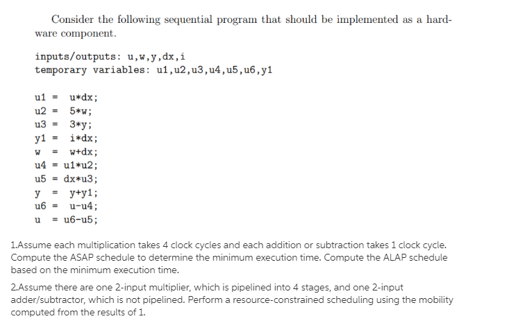 Consider the following sequential program that should | Chegg.com