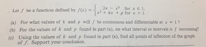 Solved Let f be a function defined by f (x) = {2x - x^2 for | Chegg.com