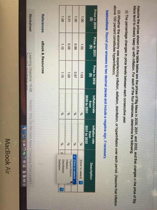 Solved Assume the prices shown in the table below are the | Chegg.com