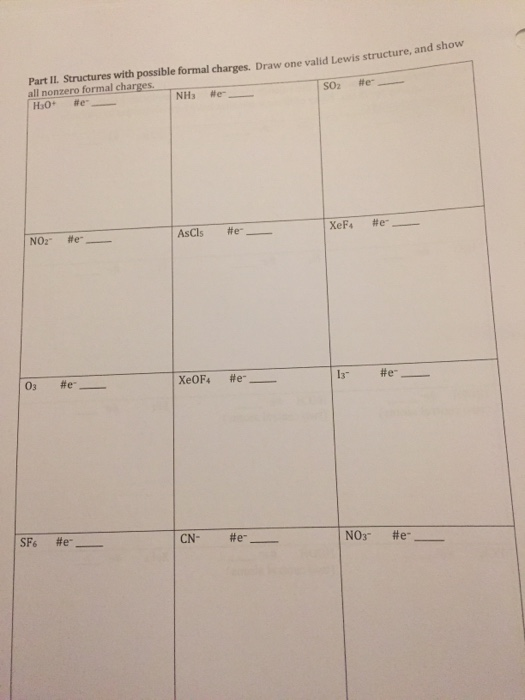 Solved Part IL. Structures with possible formal charges. | Chegg.com