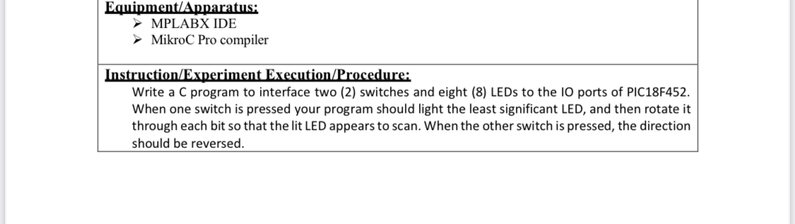 Solved Equipment/Apparatus: > MPLABX IDE > MikroC Pro | Chegg.com