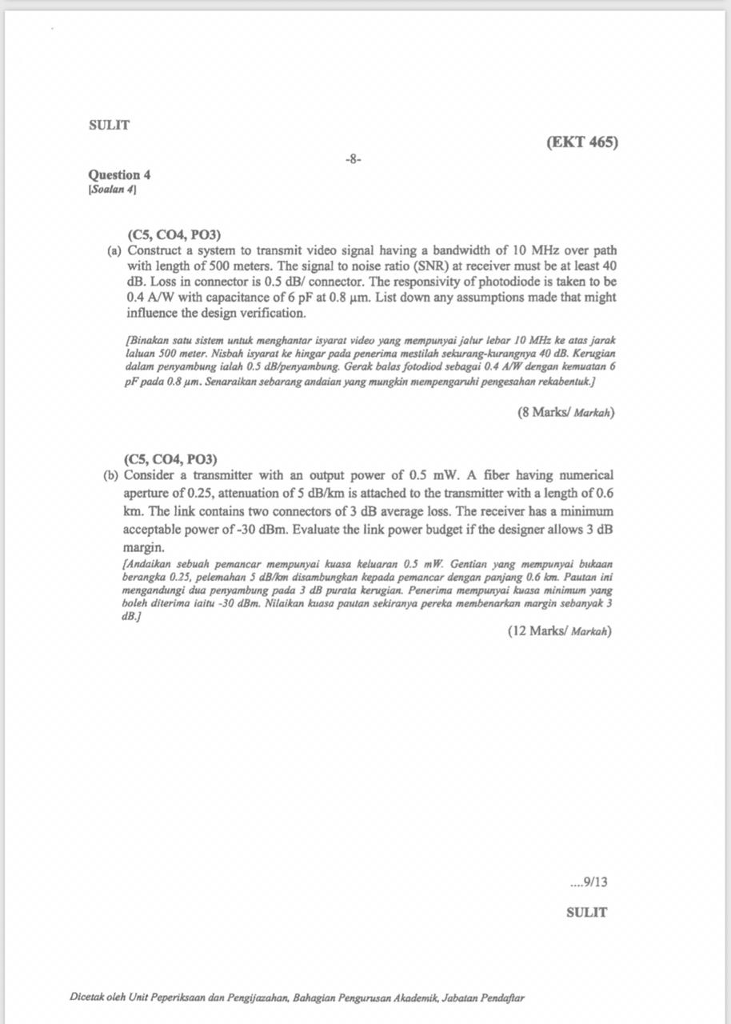 Solved SULIT (ΕΚΤ 465) Question 4 Soalan 41 (CS, C04, PO3) | Chegg.com