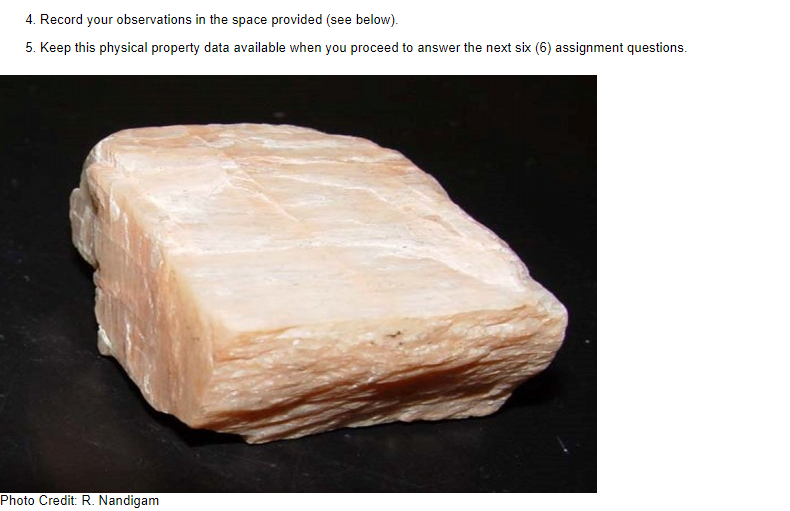Solved Study the visible characteristics of the sample shown | Chegg.com