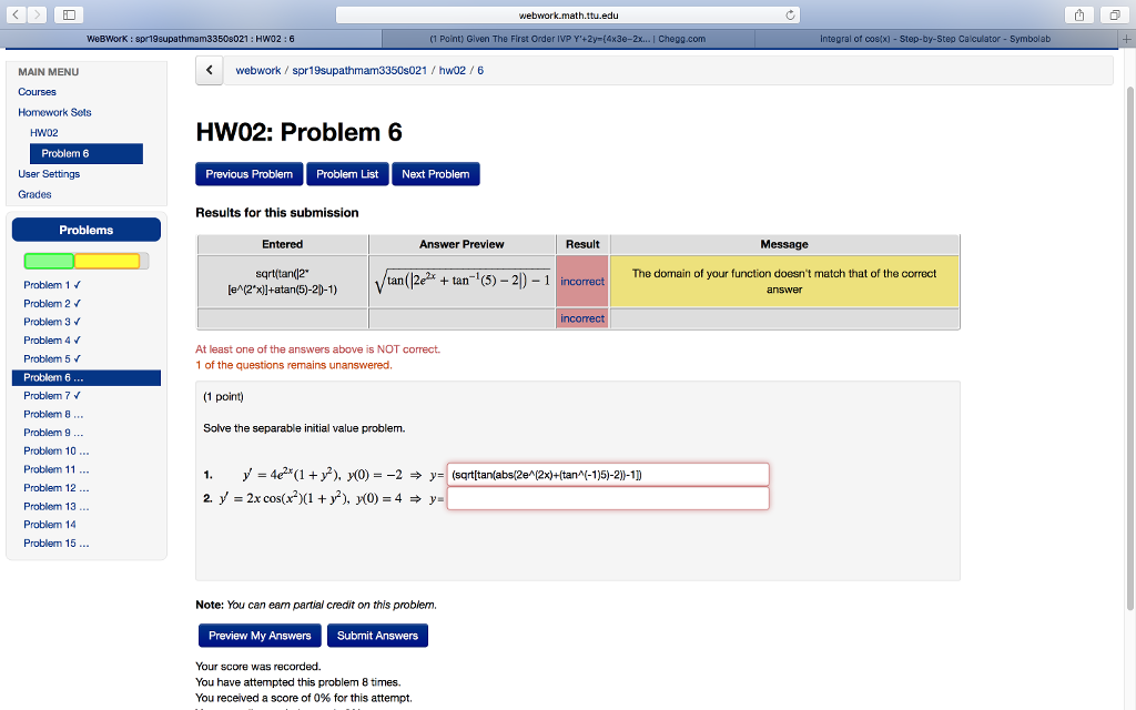 Solved WeBWorK: spr19supathmam3350s021: HW02:6 (1 Point) | Chegg.com