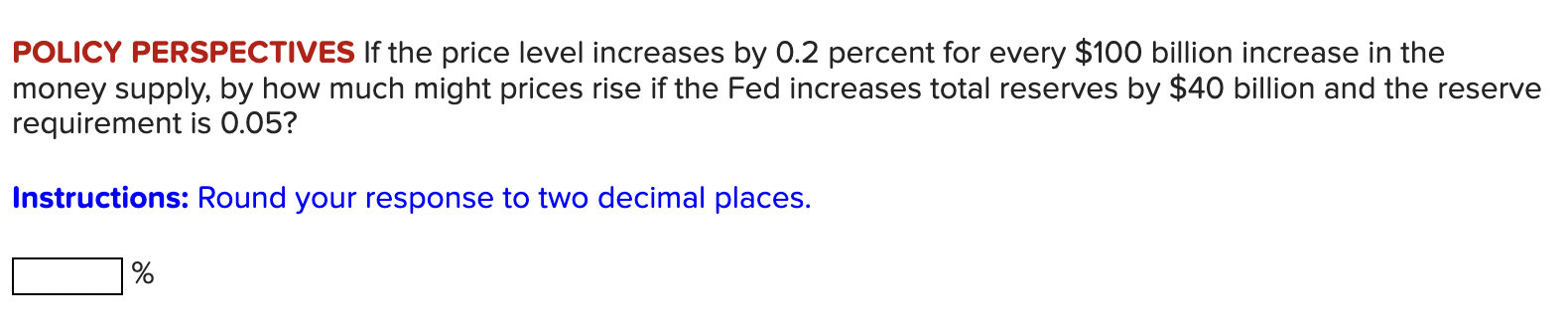 Solved Policy Perspectives If the price level increases by | Chegg.com