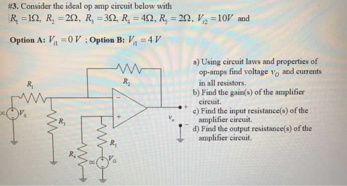 Solved #3. Consider the ideal op amp circuit below with | Chegg.com