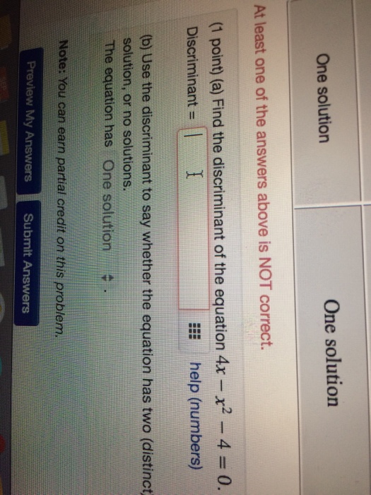 Solved One solution One solution At least one of the answers | Chegg.com