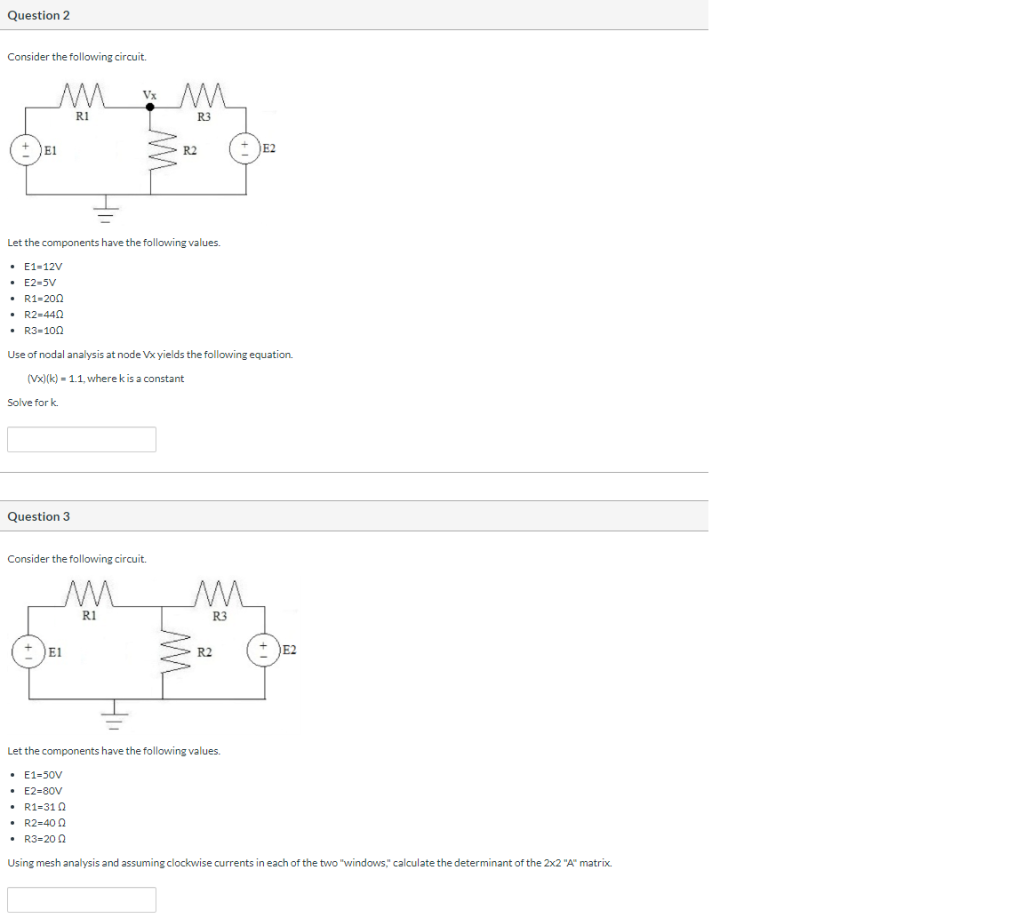 Solved Question 2 Consider the following circuit. Vx R1 R3 | Chegg.com