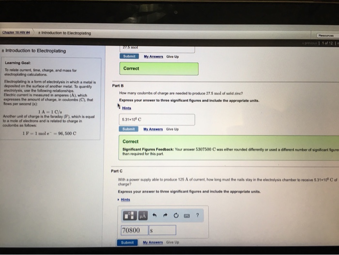 Solved 1 1 of 12m ± Introduction to Electroplating My | Chegg.com