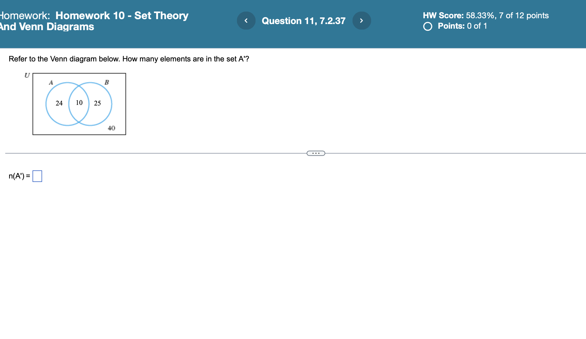 Homework: Homework 10 - Set Theory And Venn Diagrams | Chegg.com