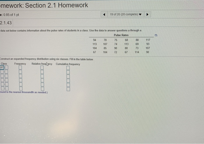 Solved mework: Section 2.1 Homework e: 0.85 of 1 pt 2.1.43 | Chegg.com