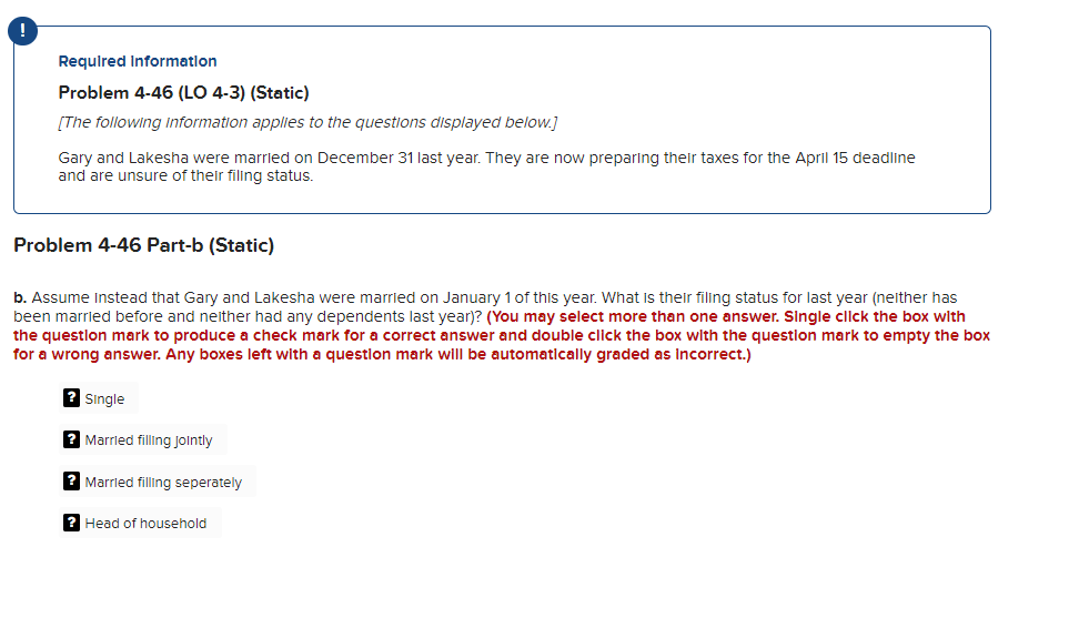 Required Information Problem 4-46 (LO 4-3) (Static) | Chegg.com
