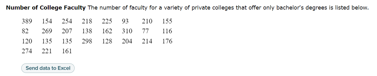 Solved Number of College Faculty The number of faculty for a | Chegg.com