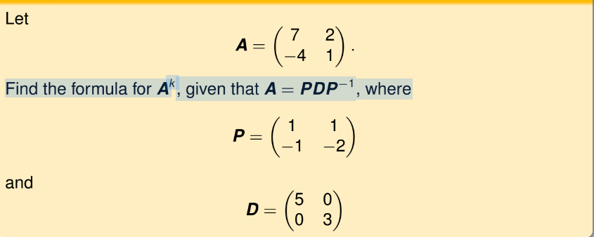 Solved A=(7−421) Find the formula for Ak, given that | Chegg.com