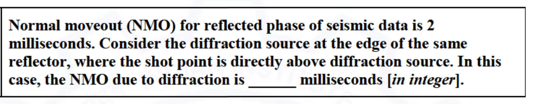 Solved Normal moveout (NMO) ﻿for reflected phase of seismic | Chegg.com