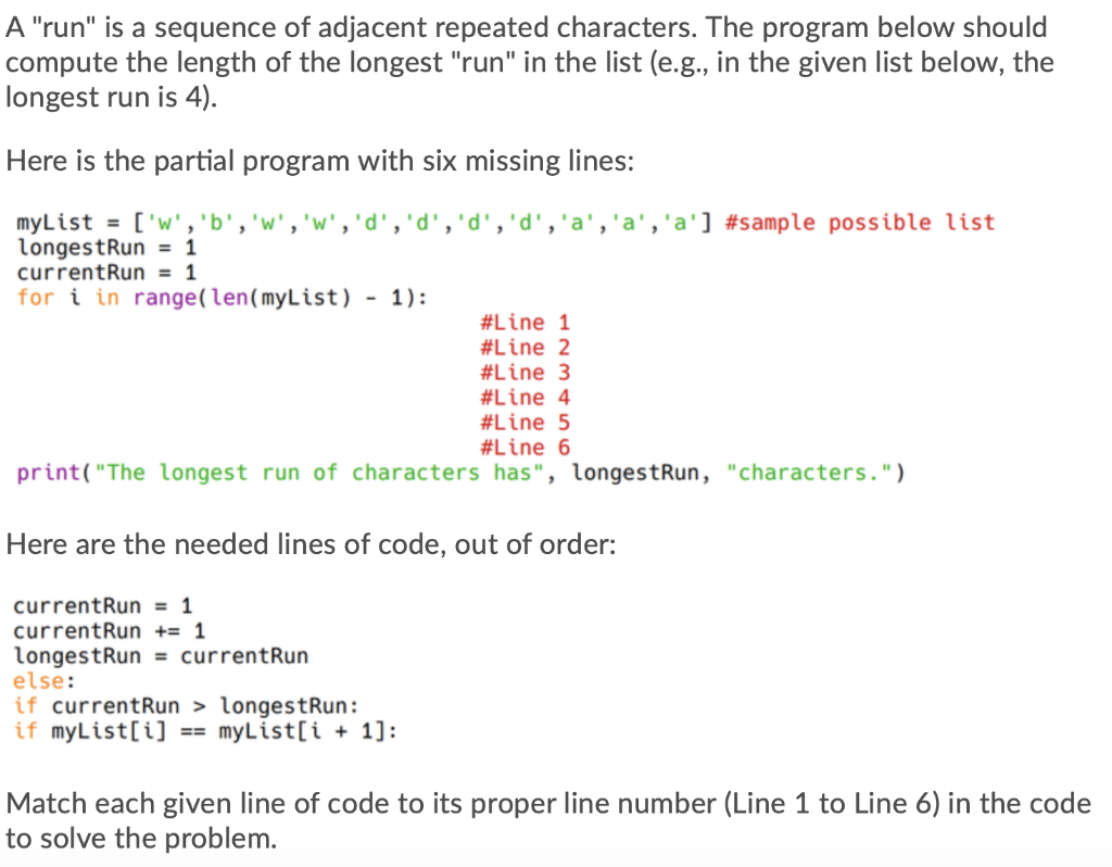 Solved A "run" is a sequence of adjacent repeated | Chegg.com