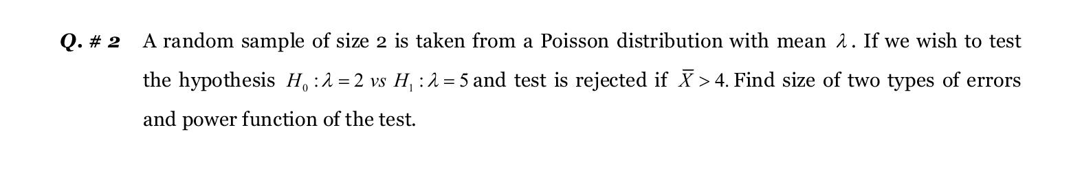 Solved Q. # 2 A random sample of size 2 is taken from a | Chegg.com