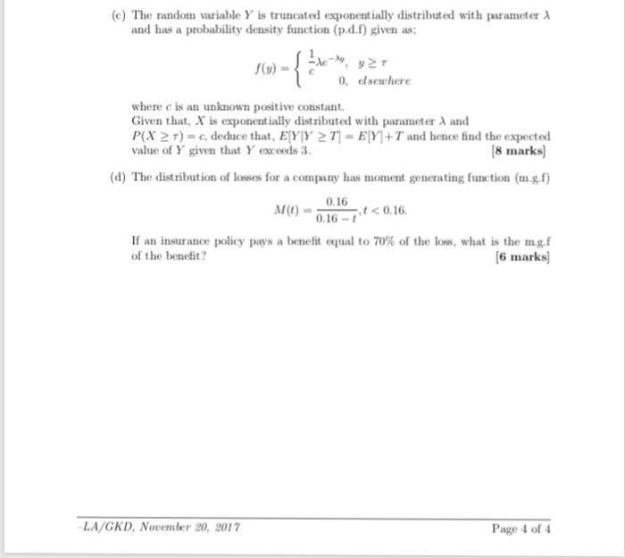 Solved B1. Suppose that the random variable X have the | Chegg.com