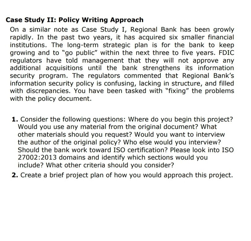 Solved Case Study I: The Tale of Two Credit Unions Best | Chegg.com