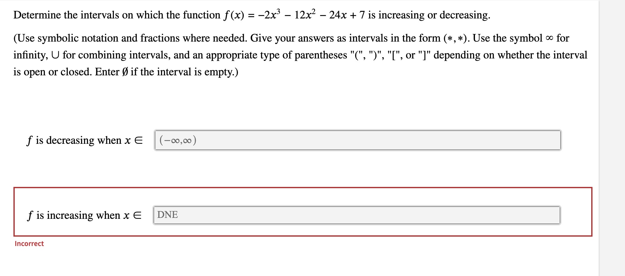 Solved Determine the intervals on which the function | Chegg.com