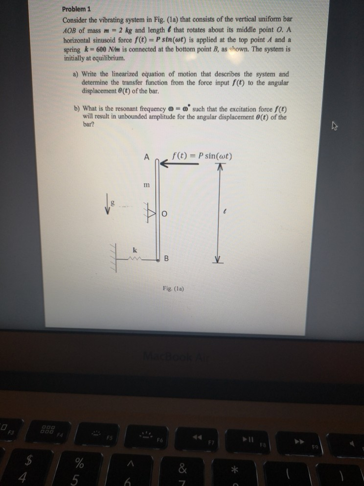 Solved Problem 1 Consider the vibrating system in Fig. (la) | Chegg.com