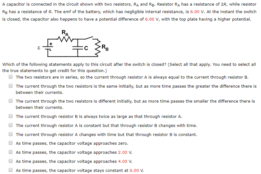 Solved A capacitor is connected in the circuit shown with | Chegg.com