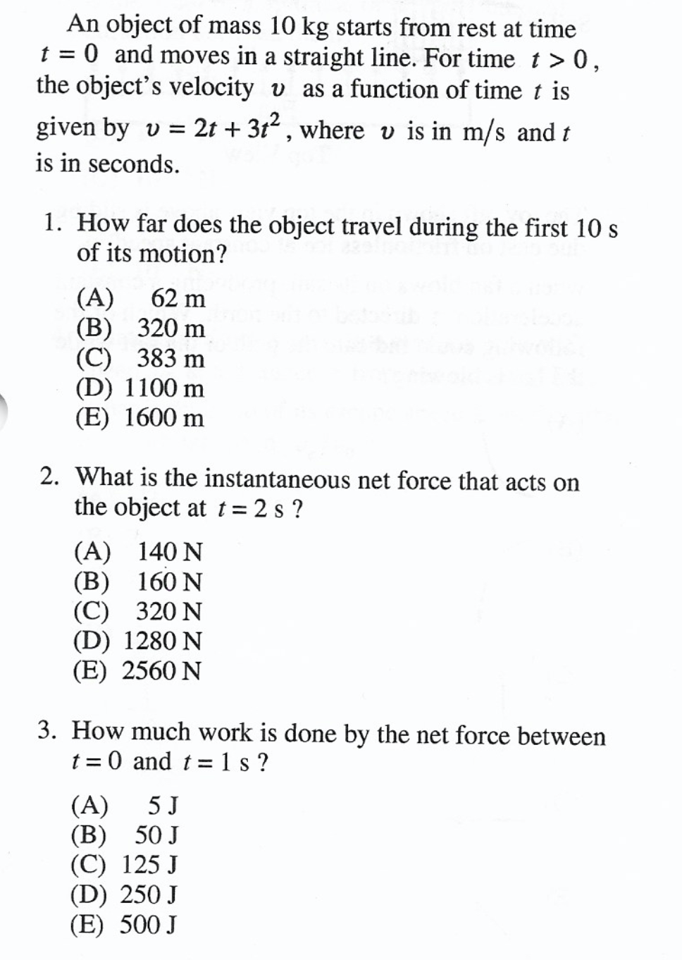 Solved An Object Of Mass 10 Kg Starts From Rest At Time T Chegg Solved An Object Of Mass 10 Kg Starts From Rest At Time T Chegg