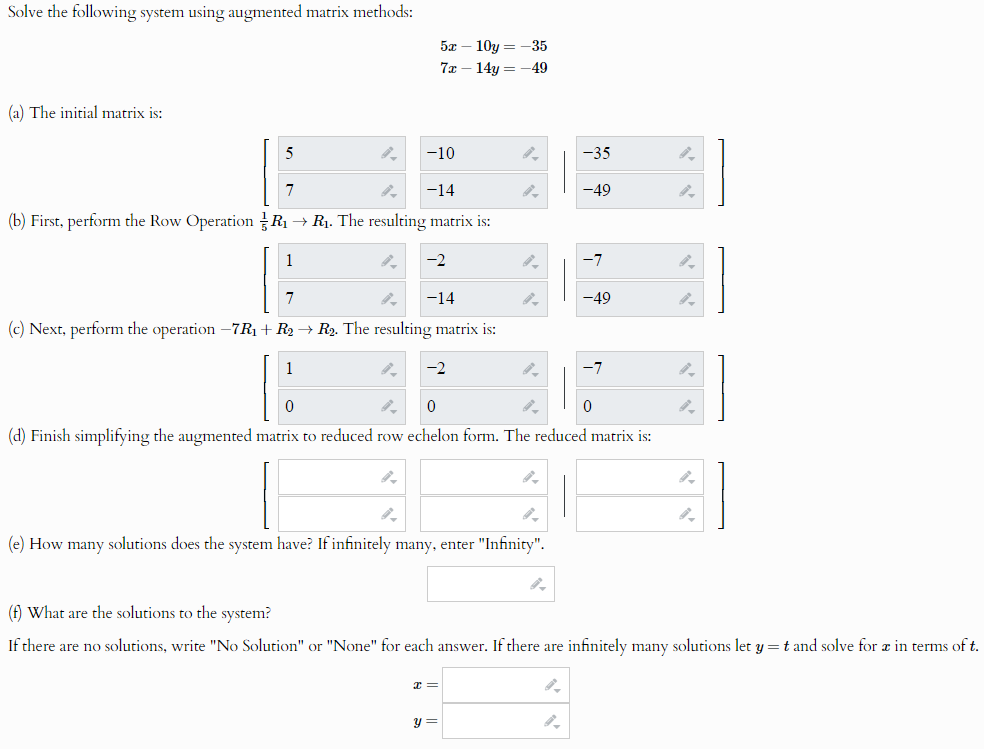 Solved Solve the following system using augmented matrix | Chegg.com