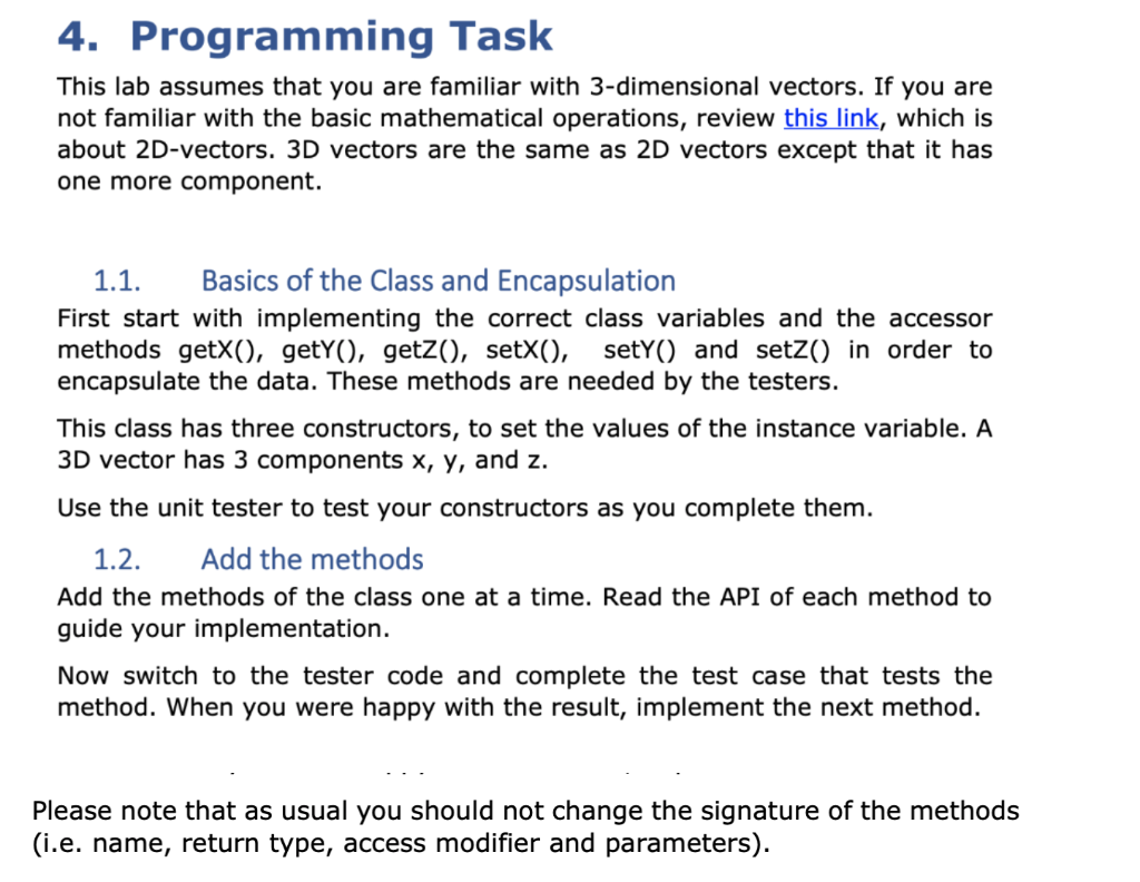 Solved Vector3D.java contains the following code: public | Chegg.com