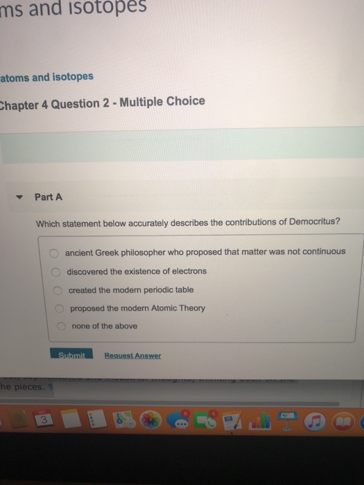 Solved ms and isotopes atoms and isotopes hapter 4 Question | Chegg.com