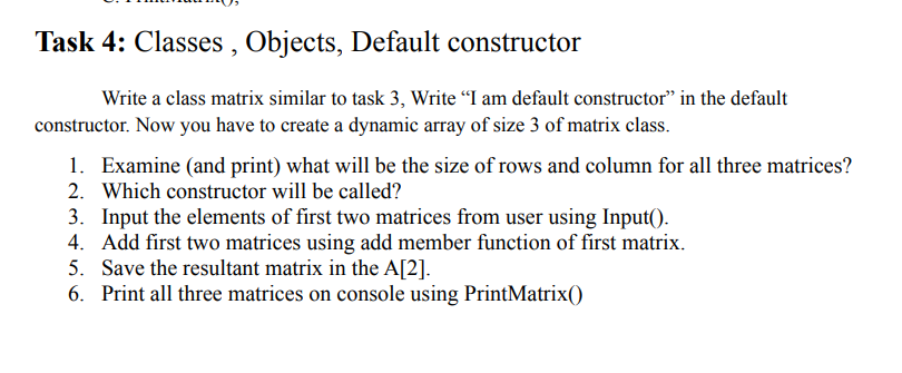Solved Task 4 Classes Objects Default Constructorwrite A 2489