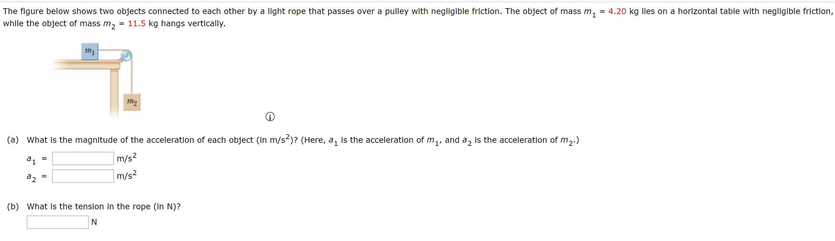 Solved = 4.20 kg lies on a horizontal table with negligible | Chegg.com