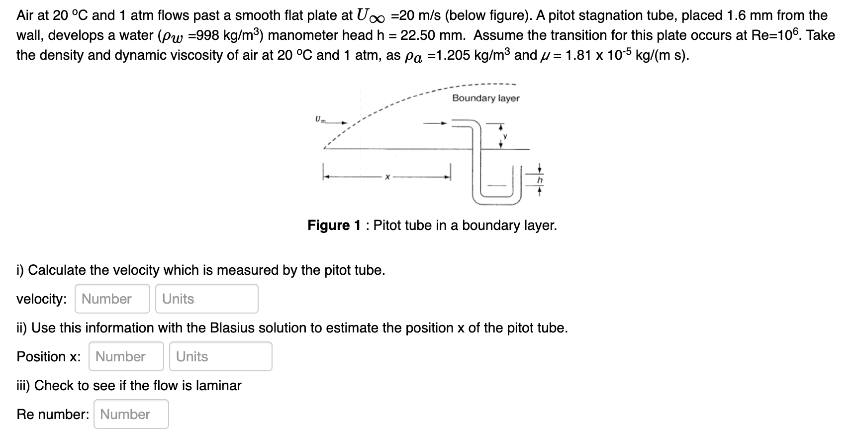 Solved Air at 20 °C and 1 atm flows past a smooth flat plate | Chegg.com