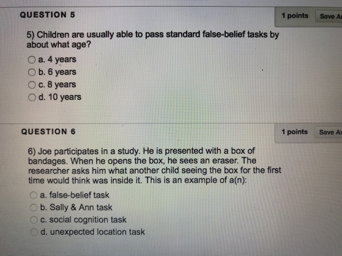 Solved QUESTION 5 1 points Save A 5) Children are usually | Chegg.com Solved QUESTION 5 1 points Save A 5) Children are usually | Chegg.com