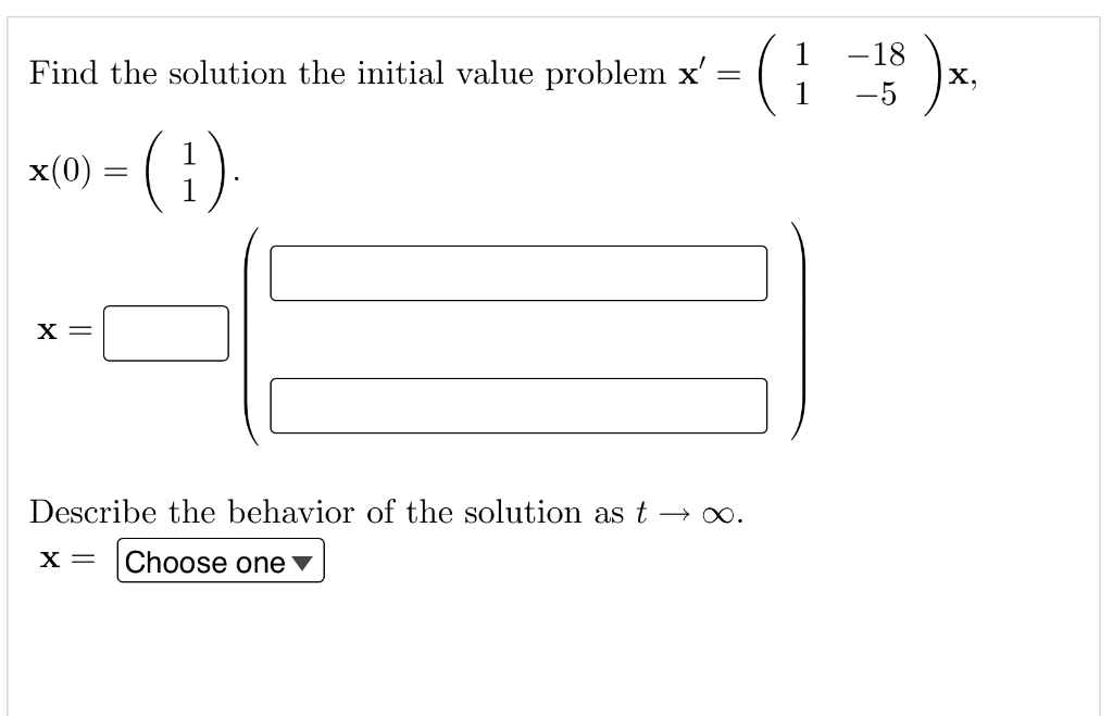 Solved Find the solution the initial value problem | Chegg.com