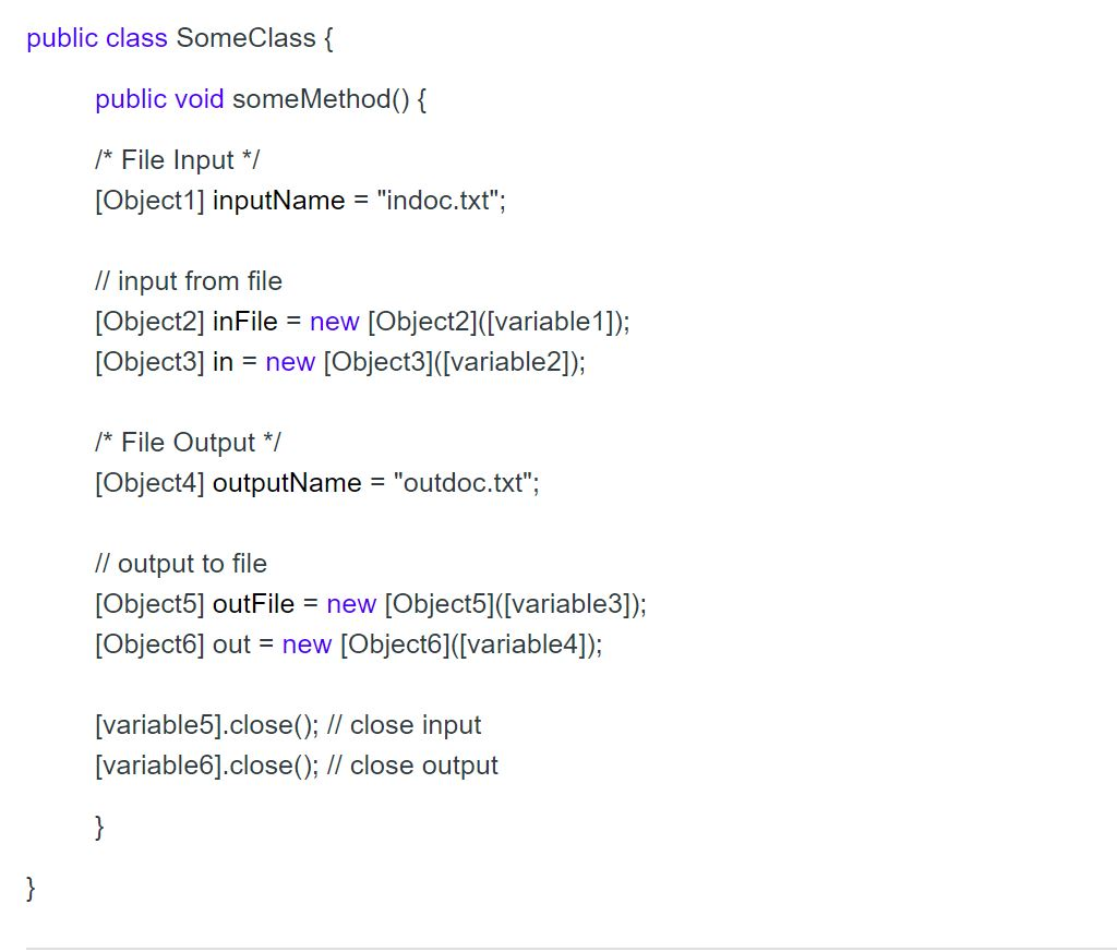 Solved public class SomeClass { public void someMethod() { | Chegg.com