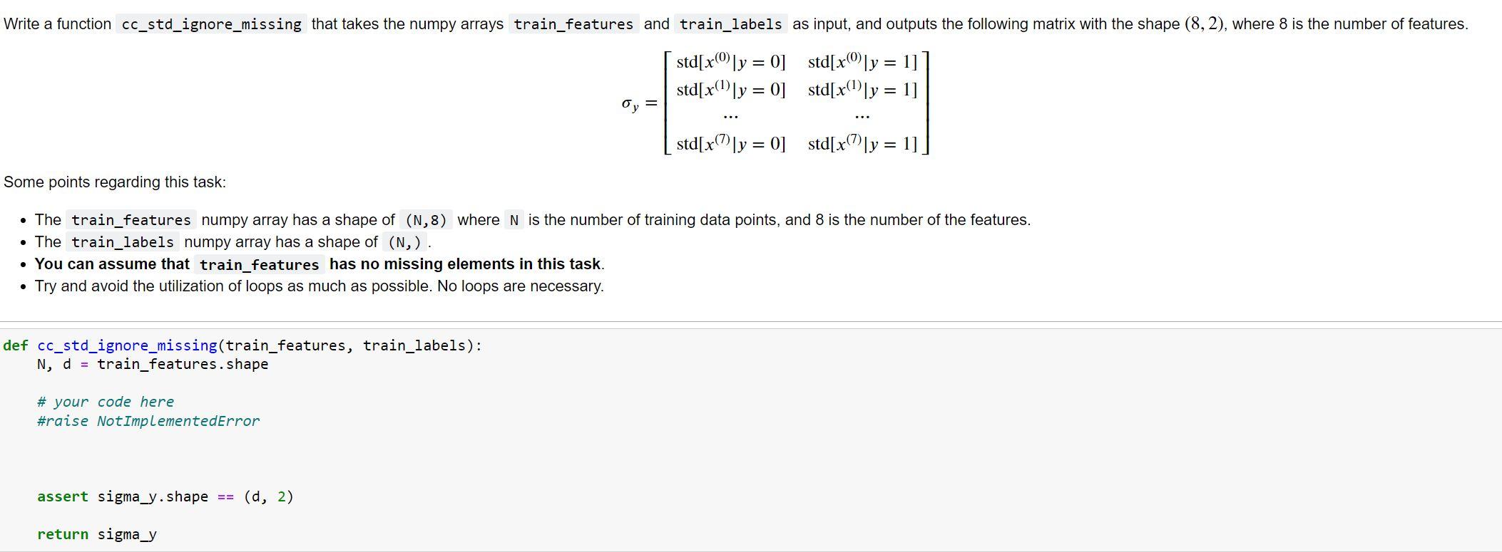 Solved Write a function cc_std_ignore_missing that takes the | Chegg.com
