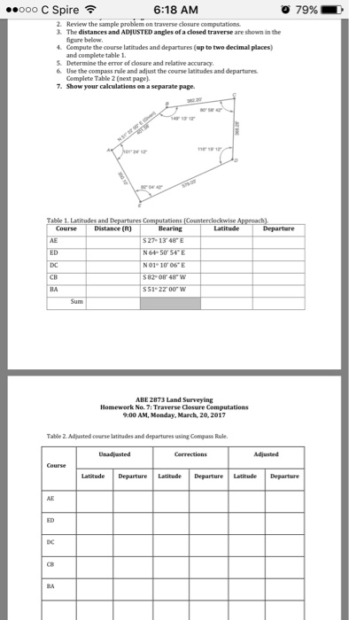 Solved Review the sample problem on traverse closure | Chegg.com